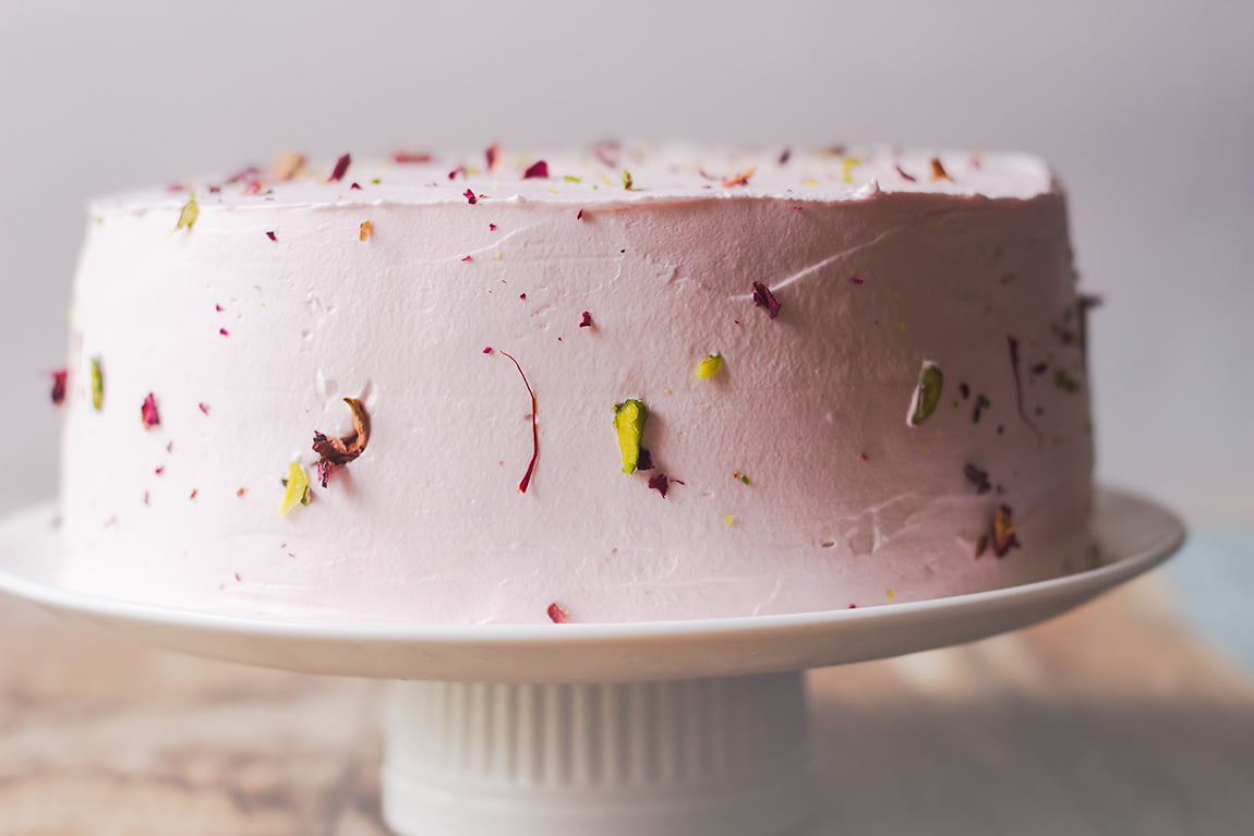 Eggless Dried Rose Cake Recipe - Lemon in Ginger
